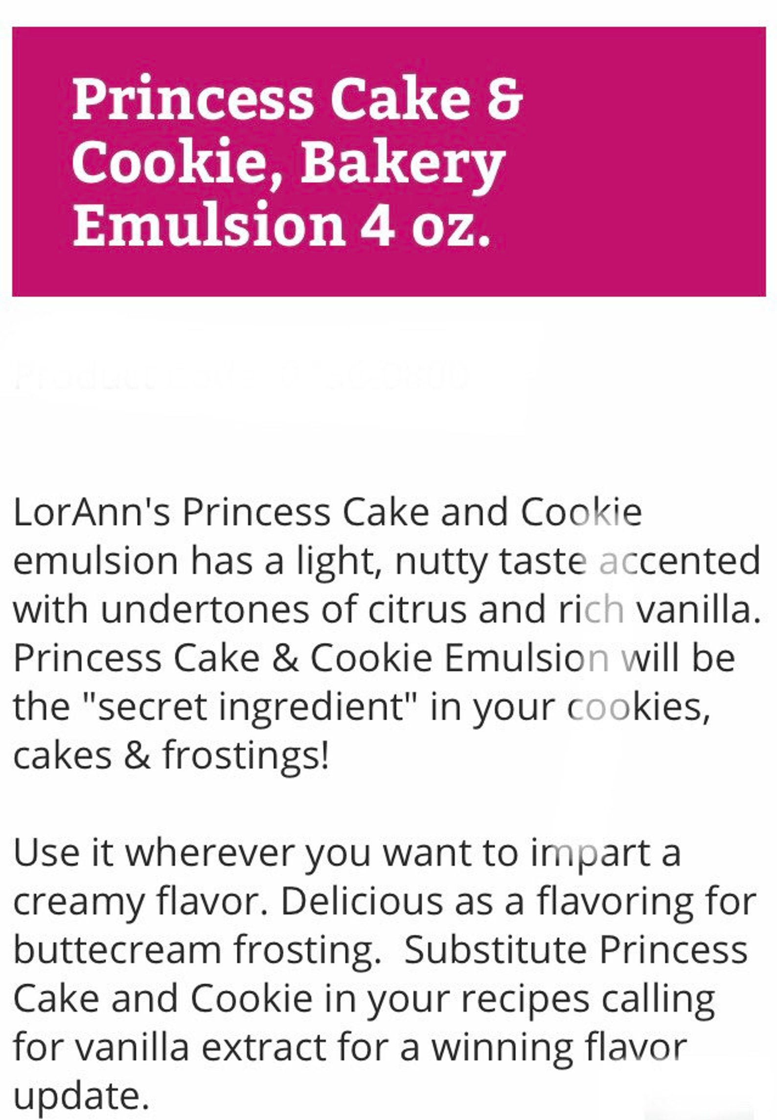 Lorann Princess Cake Bakery Emulsion - Etsy