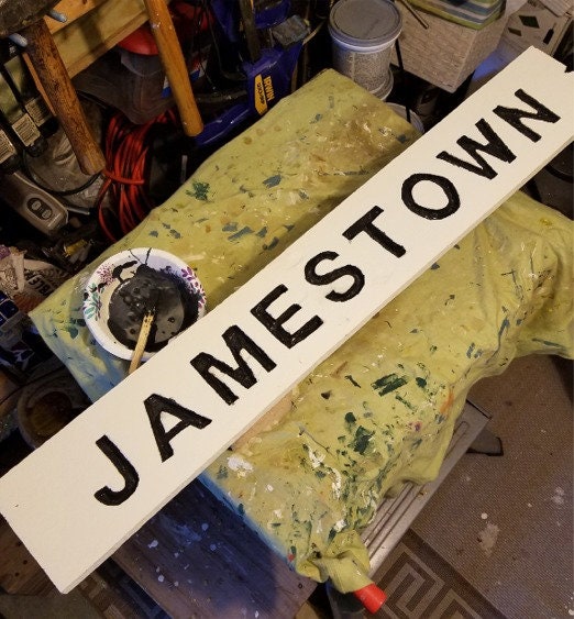 Jamestown Sign | Hand Carved - Etsy