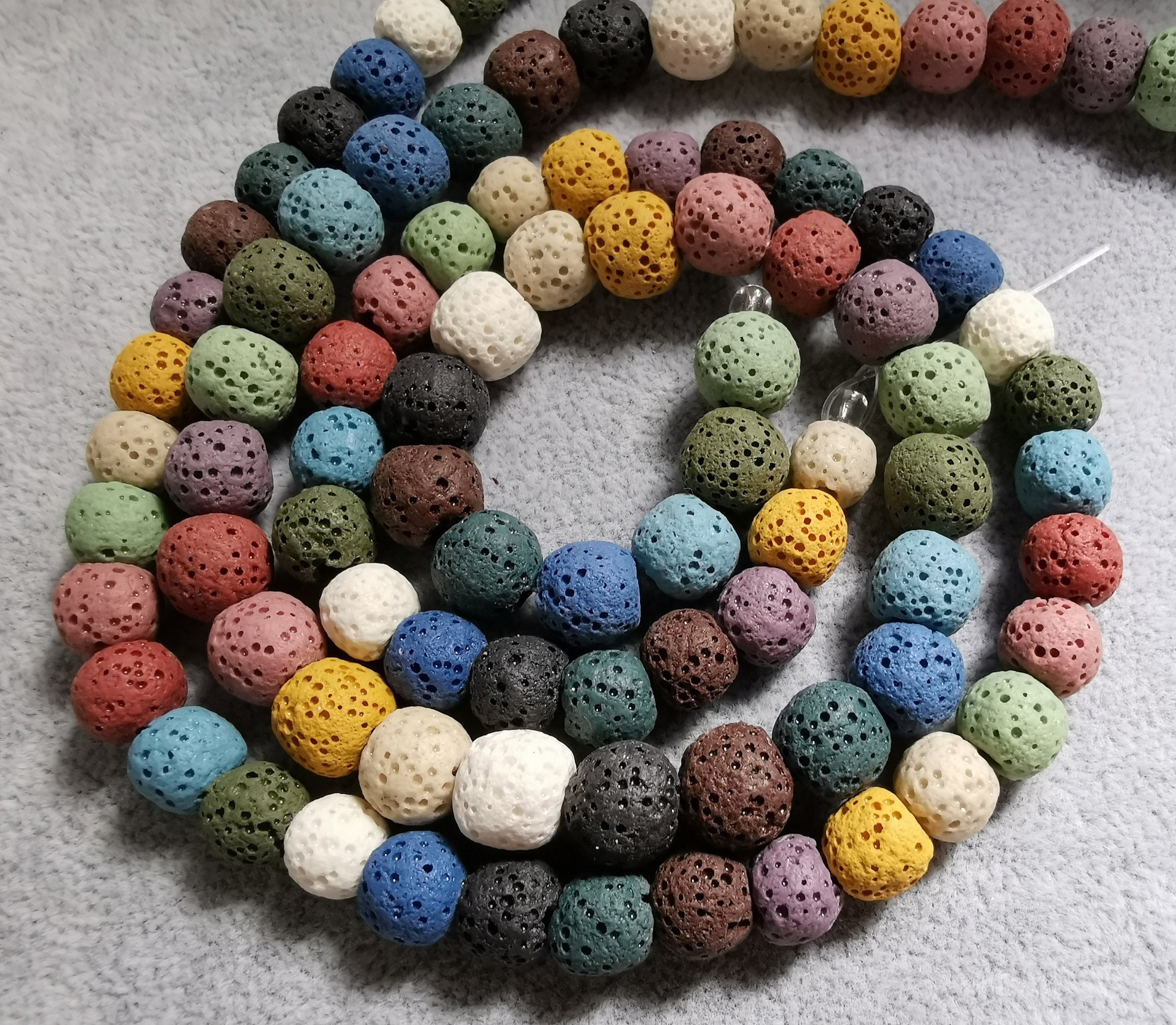 1 Full Strand Multicolor Round Lava Beads Volcano Lava Spacer | Etsy