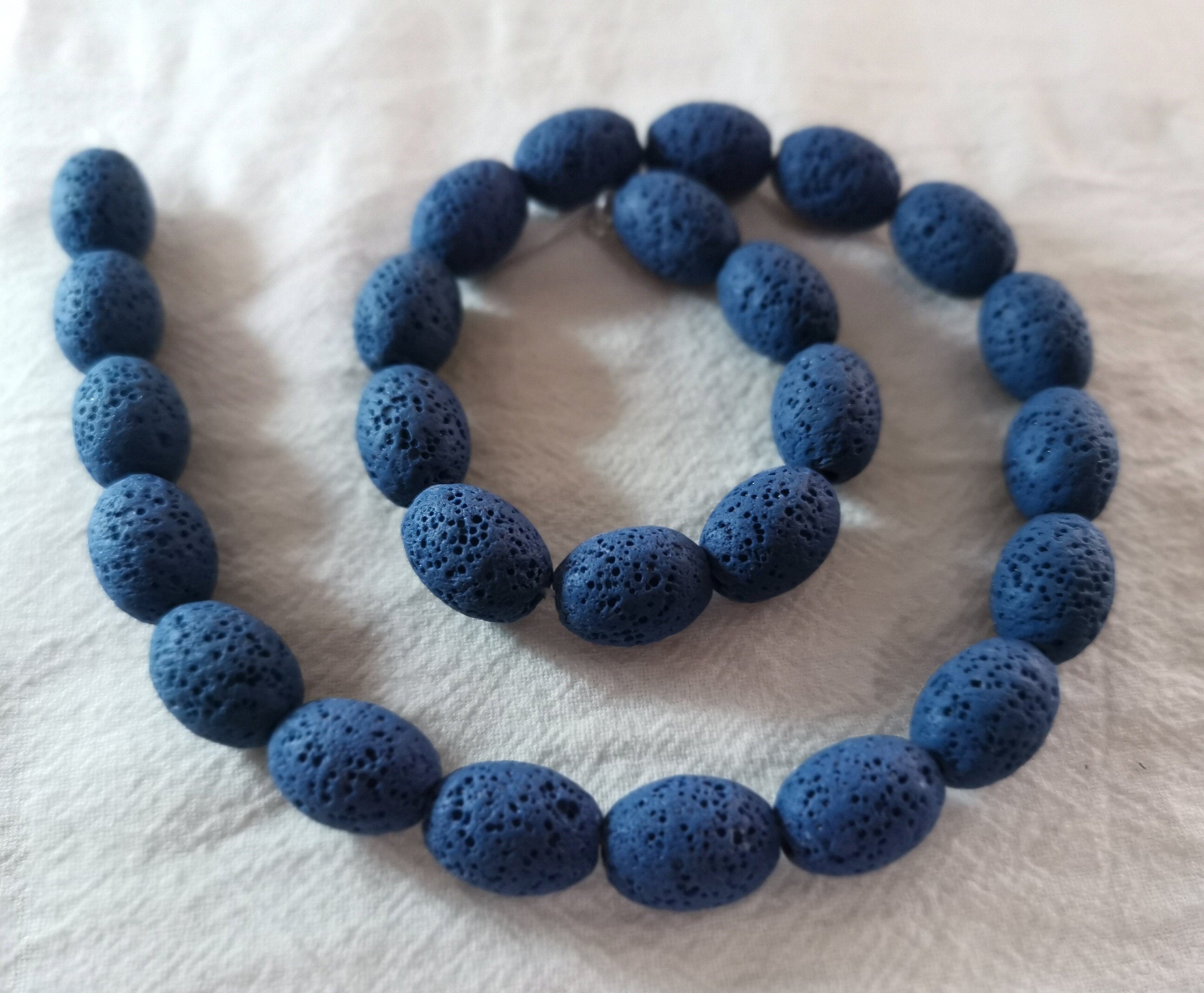 1 Full Strand Oval Shape Lava Beads Volcano Lava Spacer - Etsy