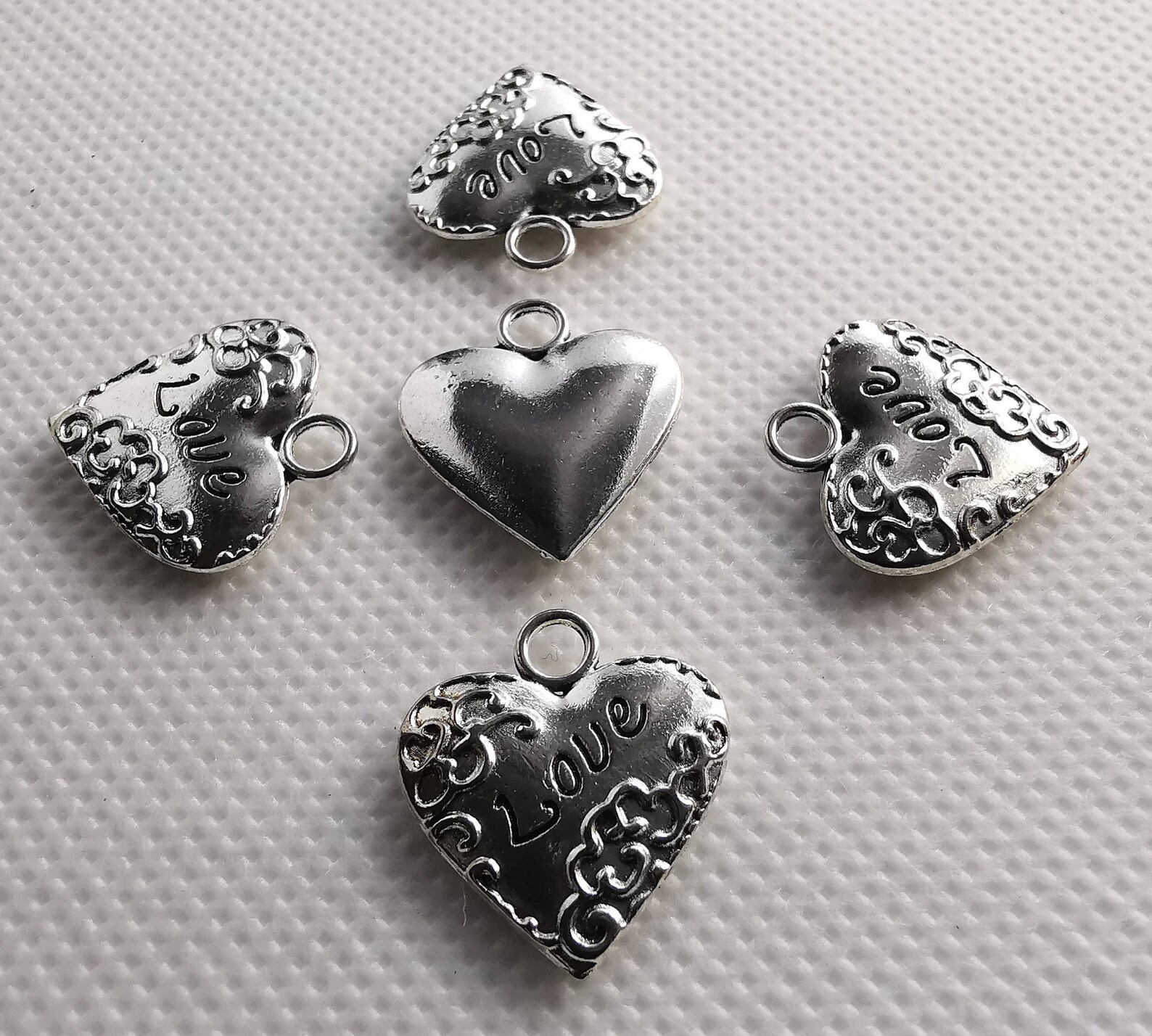 30pcs Heart-Shaped Love Charms Quote Charms Antique Silver | Etsy