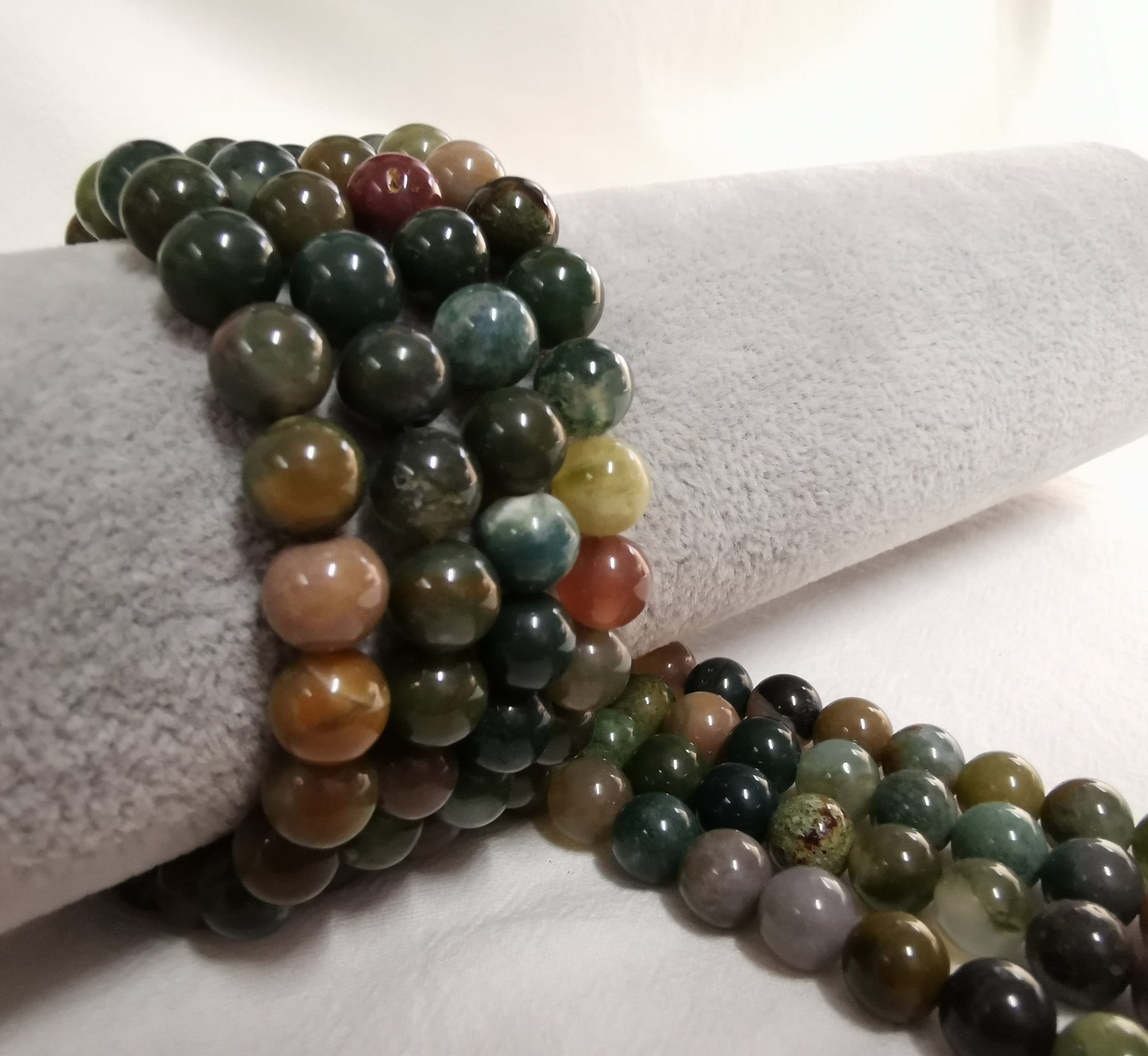 1 Full Strand Smooth Indian Agate Beads Multicolor Agate - Etsy