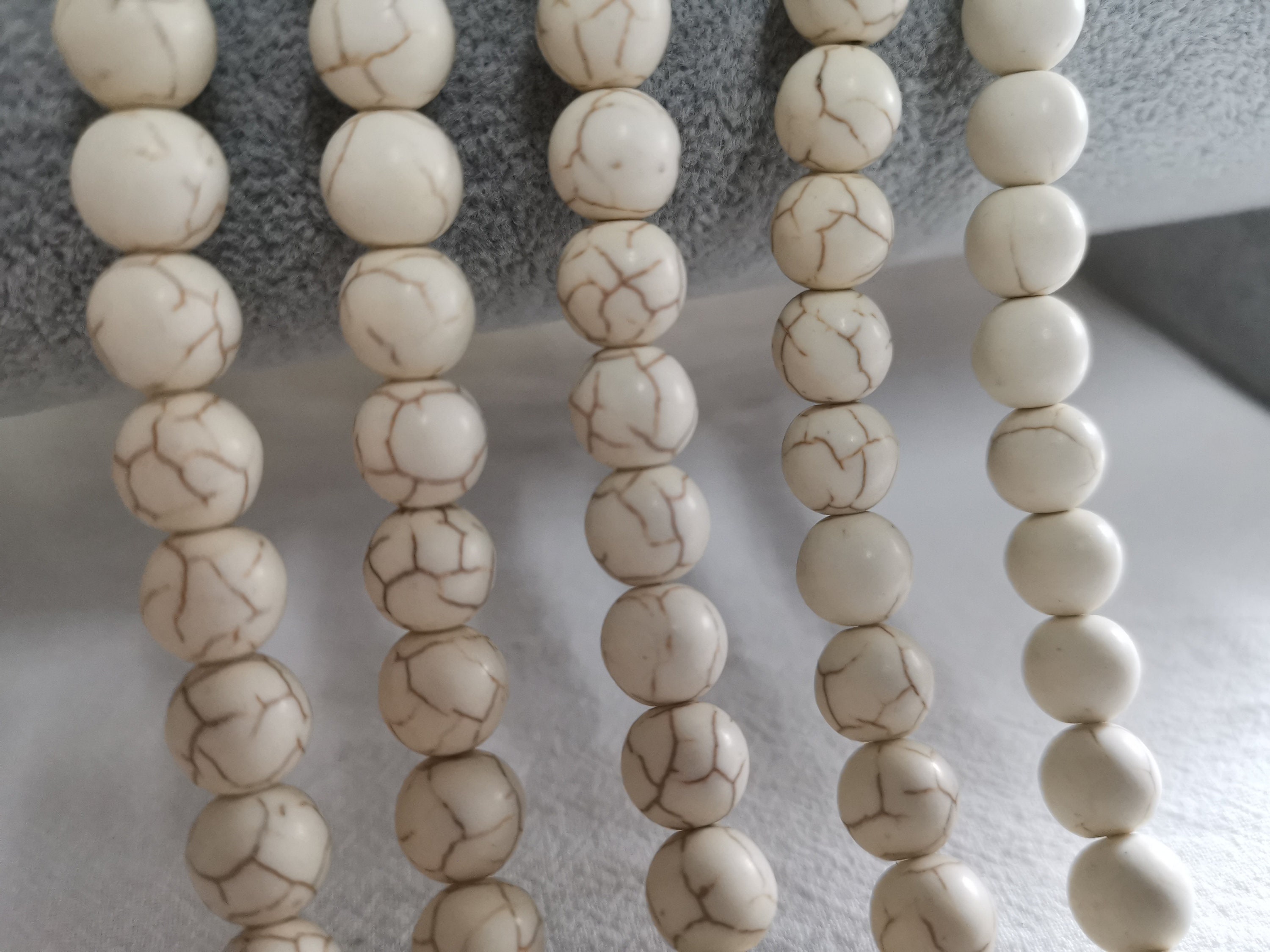 1 Full Strand Smooth White Howlite Turquoise Beads 8/ 10 Mm - Etsy
