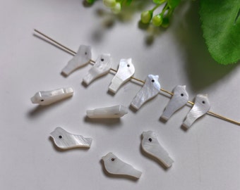 Shell Birdie Beads White MOP Bird Beads Natural Shell Animal Beads ...