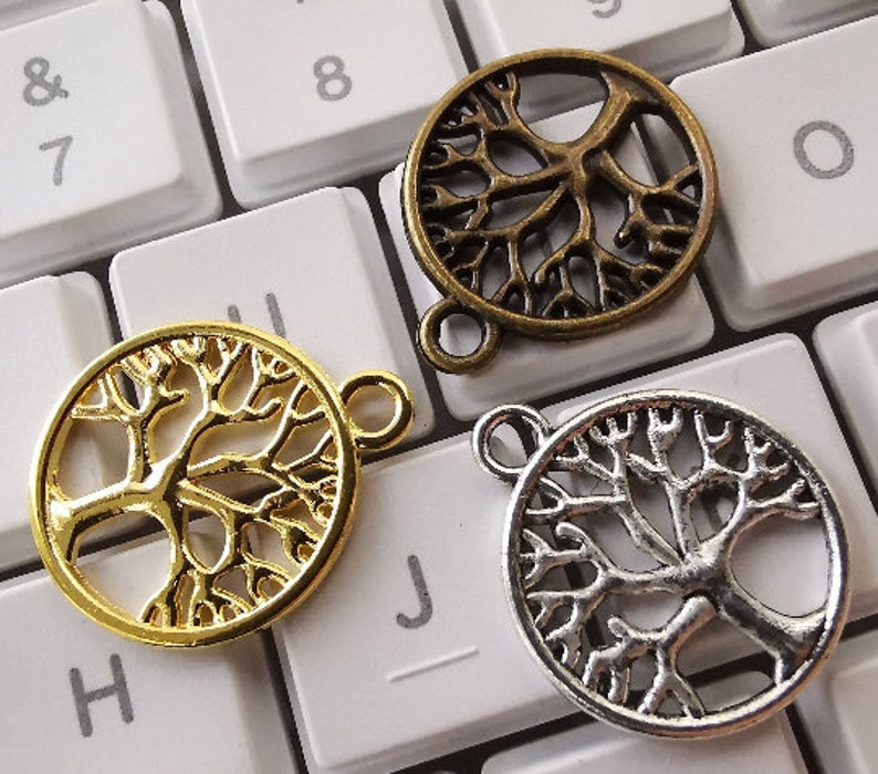 30pcs Double Sided Life Tree Charms Pendants Hollow Out Life - Etsy