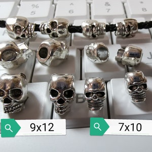 20 Pcs Antique Silver Skull Beads, Gothic Skull Beads, Large Hole Metal ...