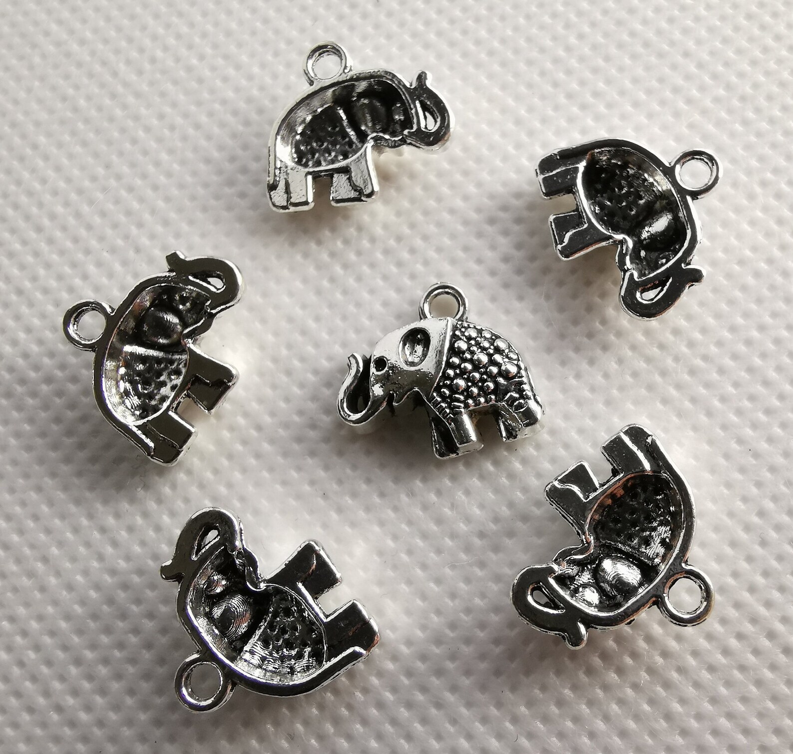 50 pcs Elephant Charms Pendants Antique Silver Lucky | Etsy