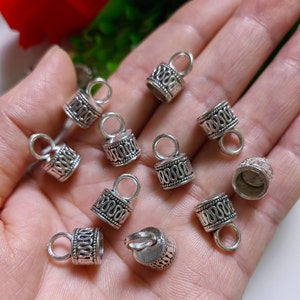 20pcs 10 Sets Antique Silver Bracelet End Caps, Fit 7mm Cord Bracelet ...
