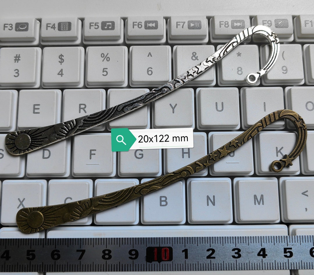 10pcs Metal Sun and Stars Pattern Bookmarks Blank, 20x122mm Double ...