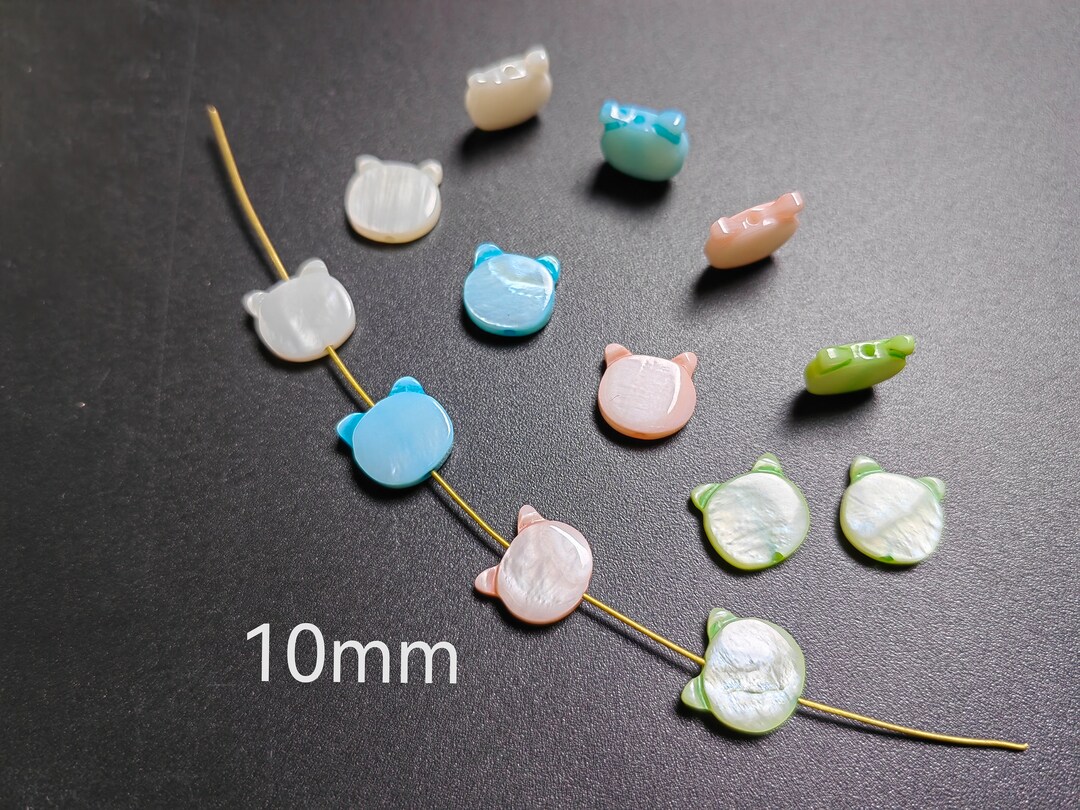Mother of Pearl Cat Beads, Dyed Freshwater Pearl Shell Cat Beads ...