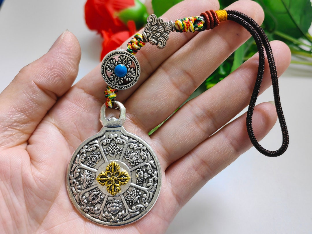 Tibetan Mirror Vajra Lanyard Keychain, Vajra Protection Zipper Charm ...