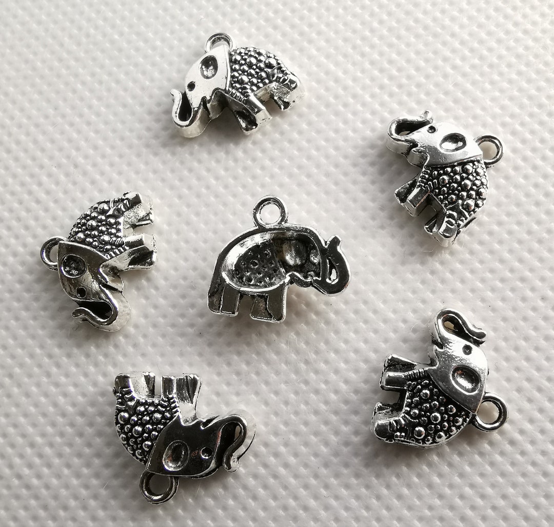 50 Pcs Elephant Charms Pendants Antique Silver Lucky Elephant - Etsy