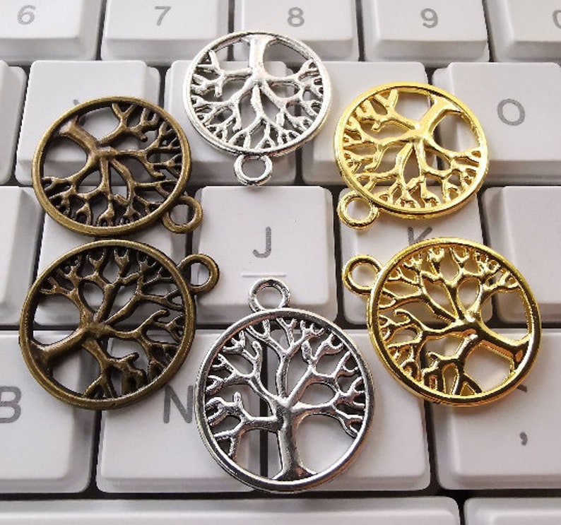 30pcs Double Sided Life Tree Charms Pendants Hollow Out Life - Etsy