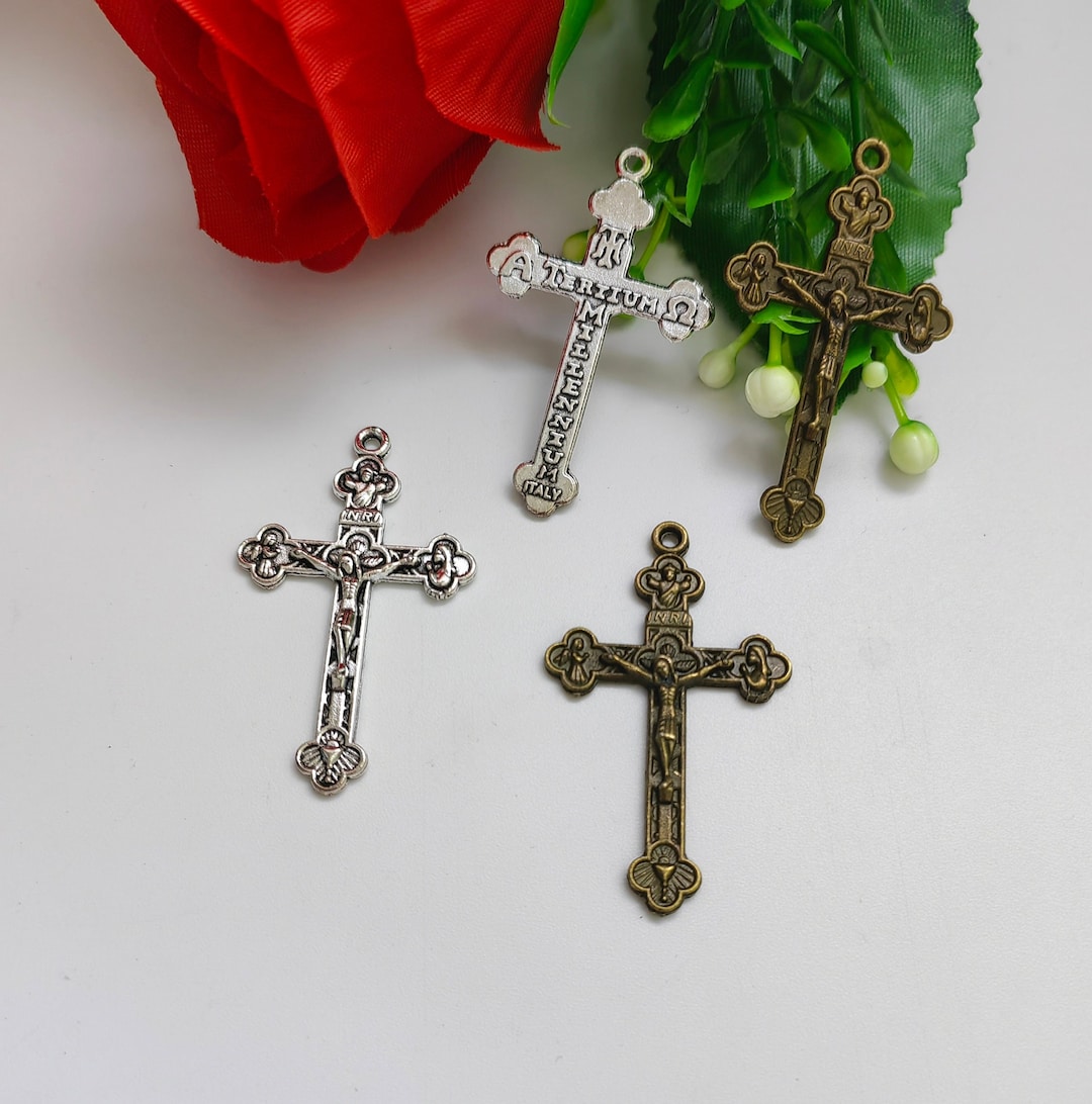 20pcs Jesus Cross Charms, 27x45mm Metal Cross Charms, Christian ...