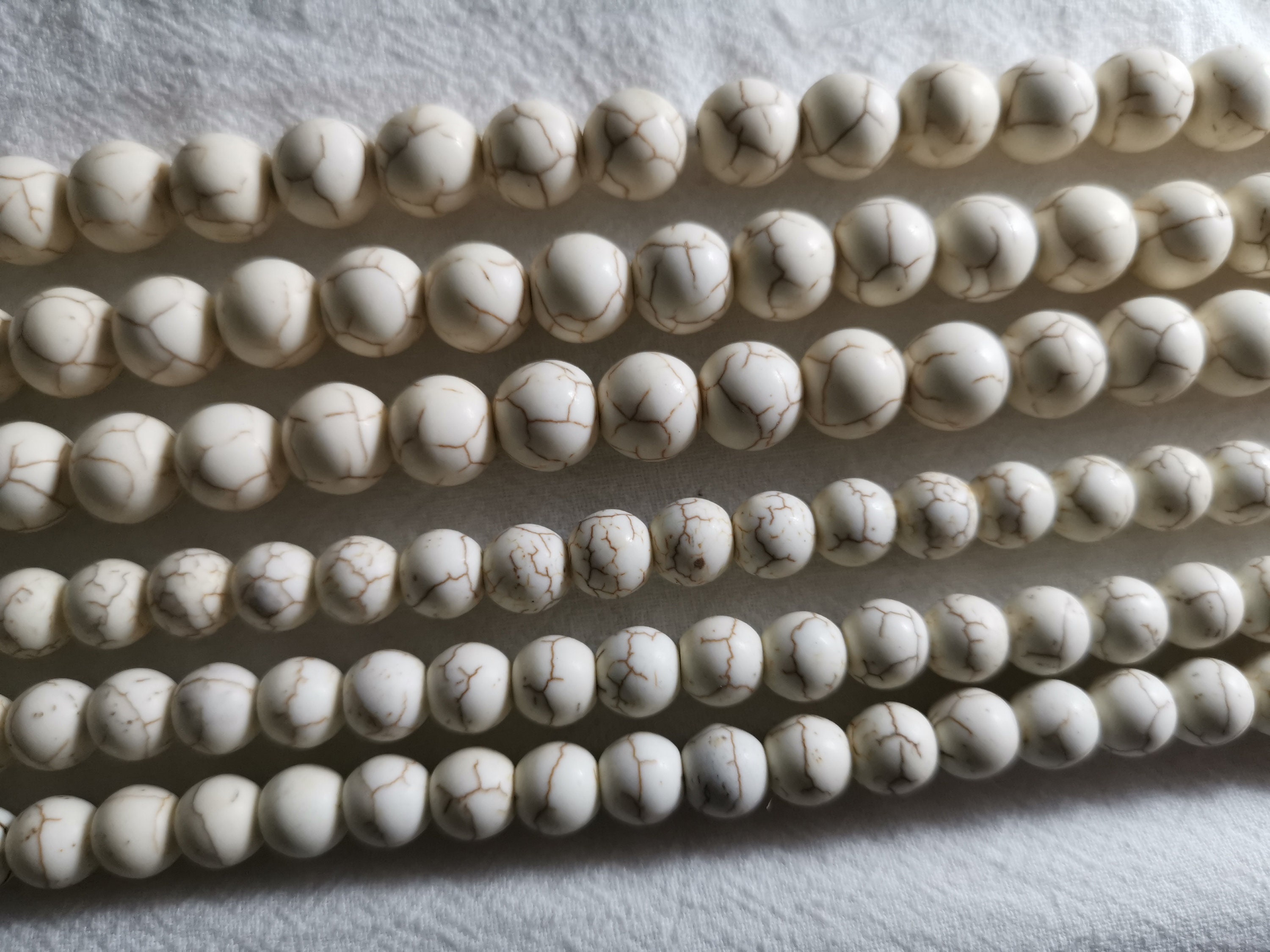 1 Full Strand Smooth White Howlite Turquoise Beads 8/ 10 Mm - Etsy