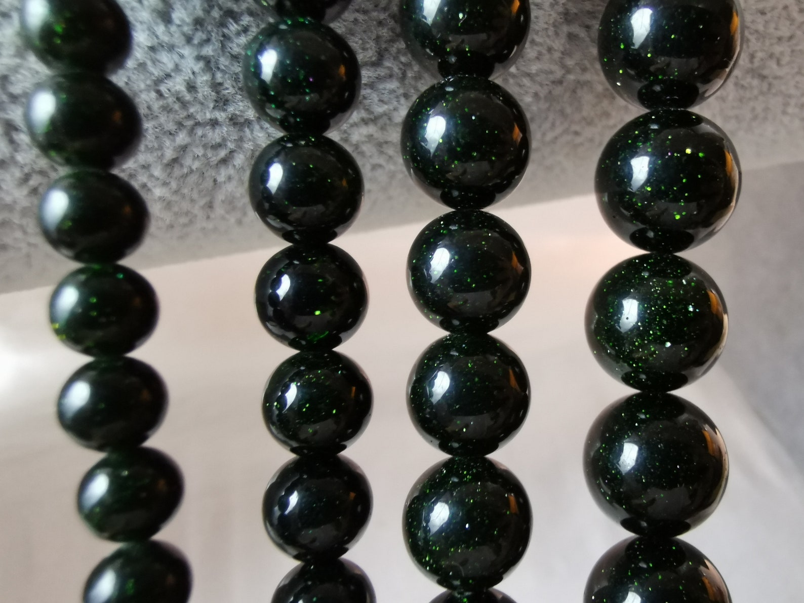 1 Full Strand Smooth Green Goldstone Beads Green Sand Stone - Etsy