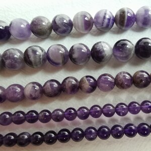 1 Full Strand Smooth Amethyst Beads Amethyst Gemstone beads | Etsy