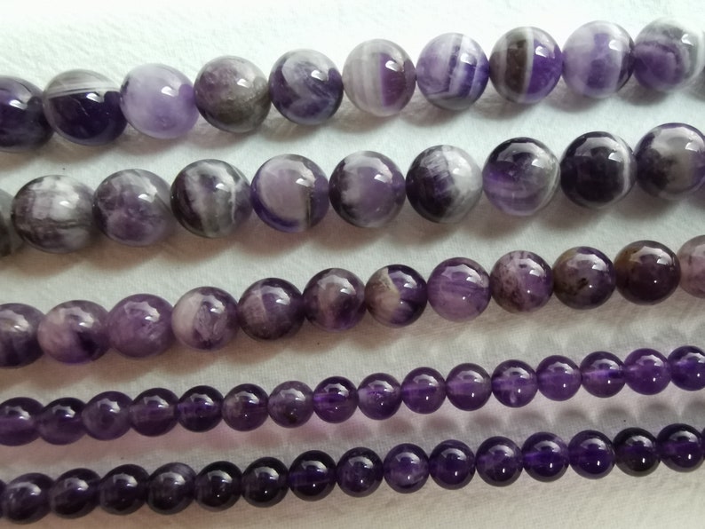 1 Full Strand Smooth Amethyst Beads Amethyst Gemstone Beads | Etsy