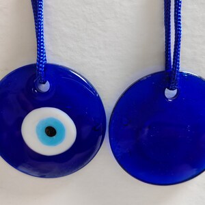 5 Cm Large Glass Evil Eye Wall Hanging, 2 Pcs , Blue Evil Eye Home ...