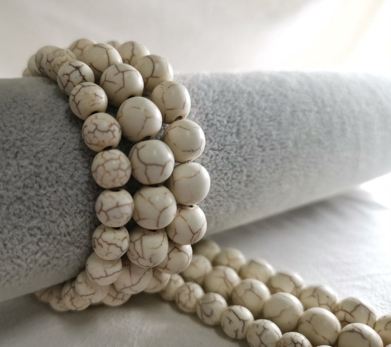 1 Full Strand Smooth White Howlite Turquoise Beads 8/ 10 Mm - Etsy