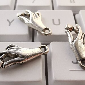 30pcs Antiqued Silver Hand Charms, Spiritual Hand Charms, 8x18 Mm Metal ...