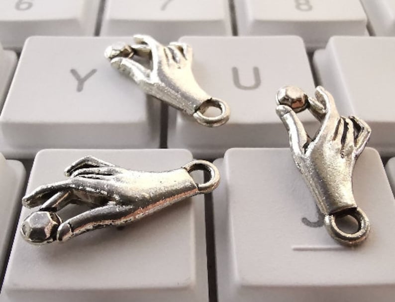 30pcs Antiqued Silver Hand Charms Spiritual Hand Charms 8x18 - Etsy