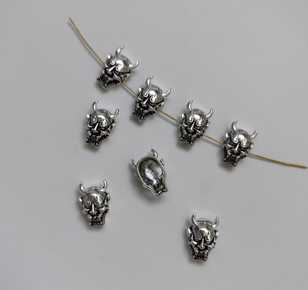 30 Pcs Antique Silver Demon Beads, 12x17mm Metal Devil Beads, Gothic ...