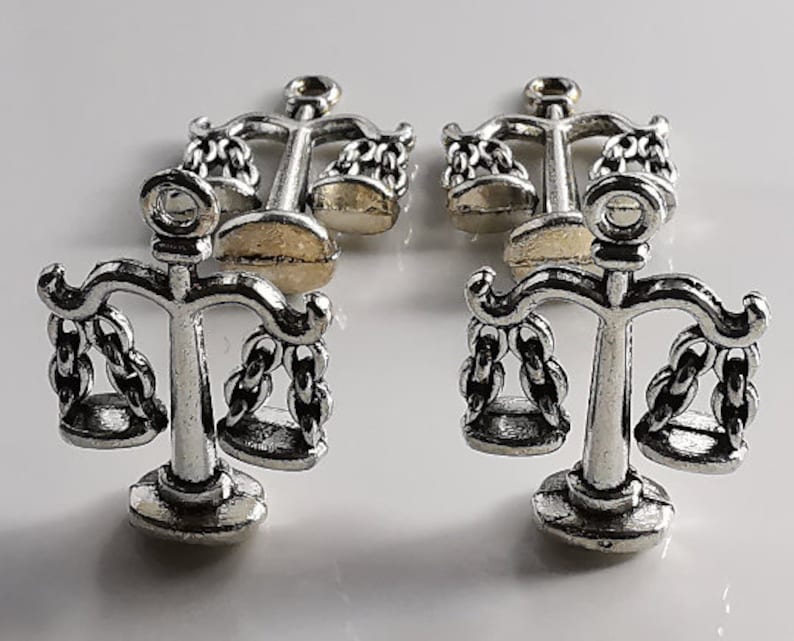 30 Pcs Antique Silver Double Sided Balance Charms, 16x22mm Metal Legal ...