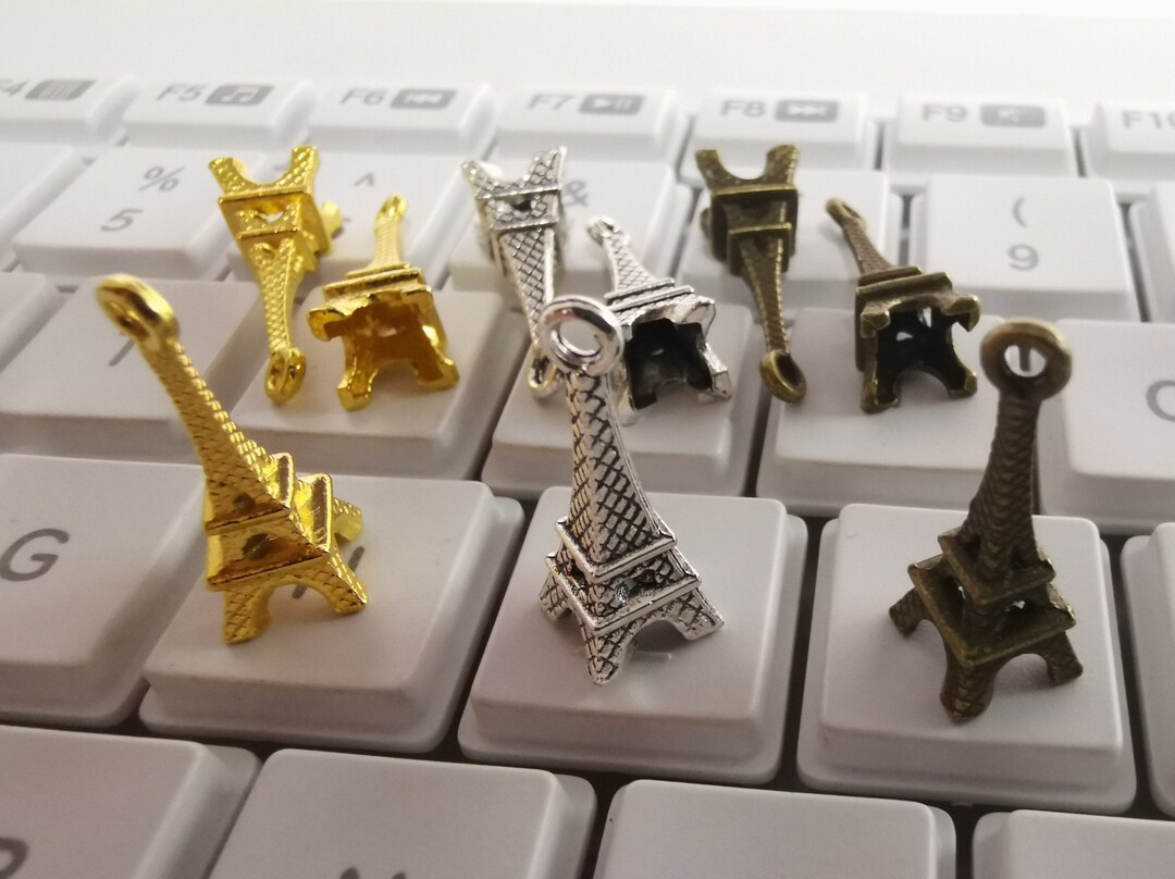 50 Pcs 3D Eiffel Tower Charm, Antique Silver / Bronze, Gold, Paris ...