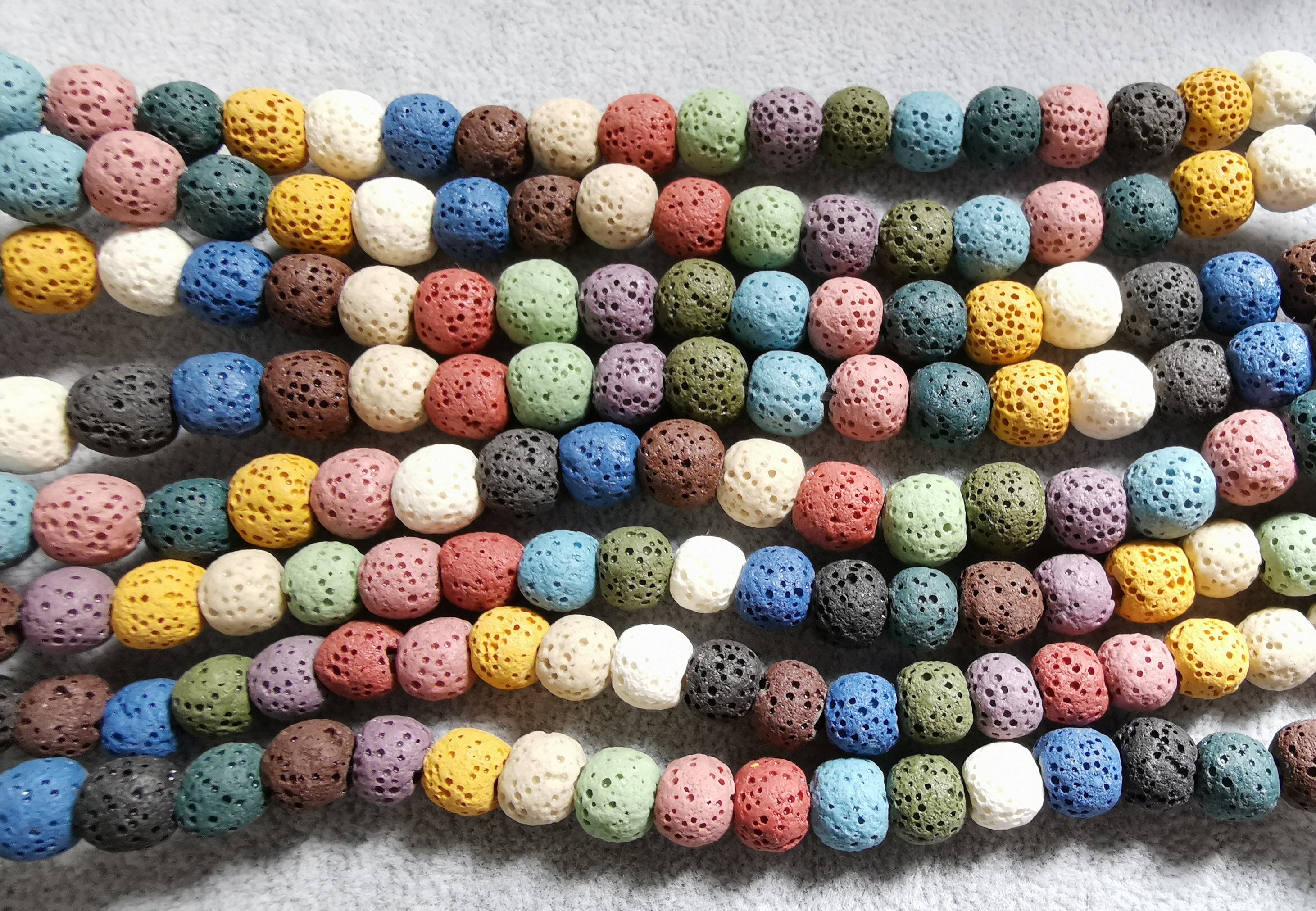 1 Full Strand Multicolor Round Lava Beads Volcano Lava Spacer | Etsy