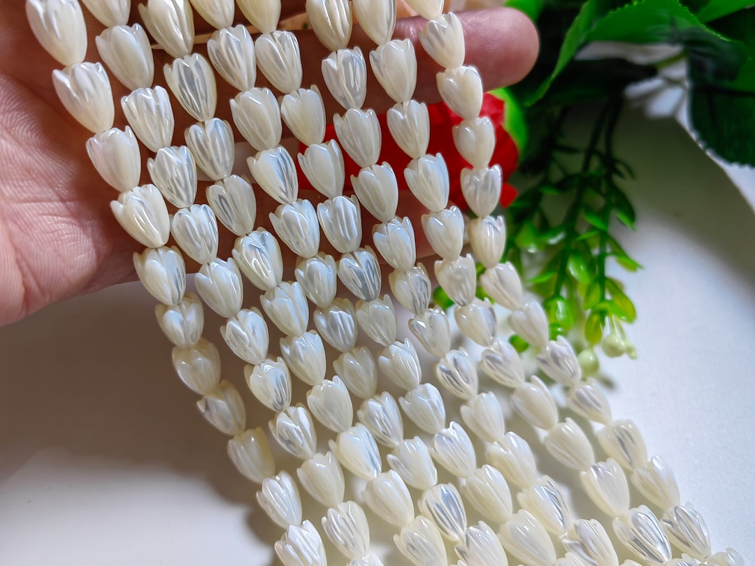 7.5x10mm Natural Mother of Pearl Pikake Beads ,jasmine Flower Spacer ...