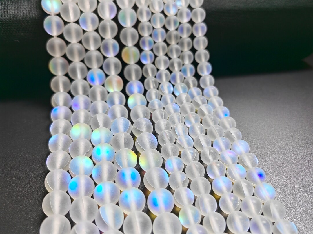 Matte Mermaid Glass Round Beads, 6mm 8mm 10mm Mystic Quartz Round Beads ...