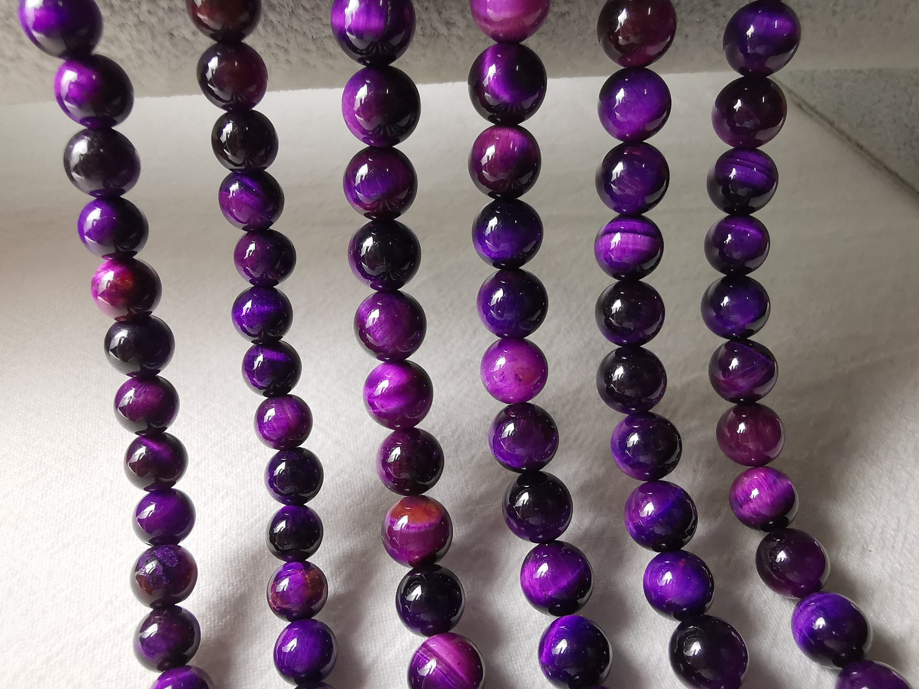 1 Full Strand Smooth Purple Tiger Eye Beads Gemstone Round - Etsy