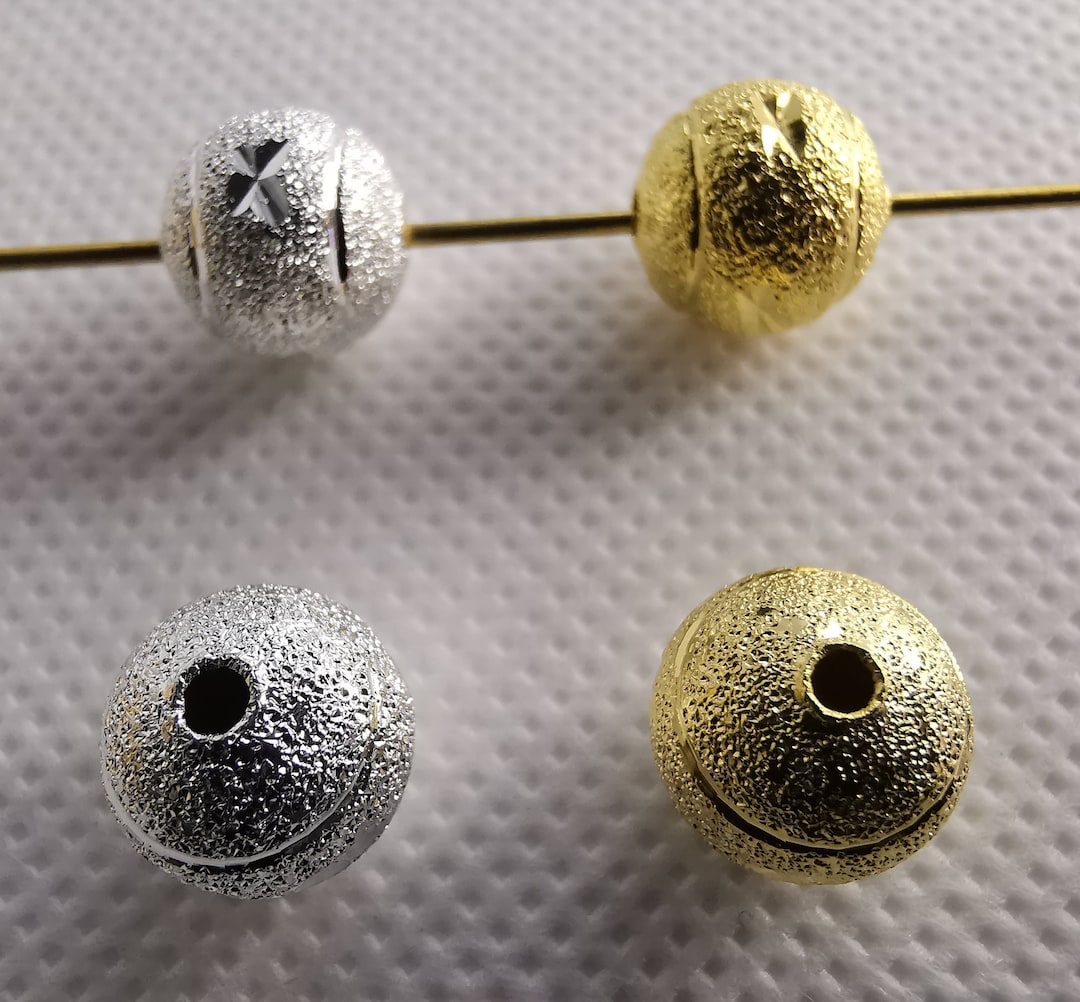 30pcs Matte Copper Round Beads, Cut Balls Copper Beads, Metal Spacer ...