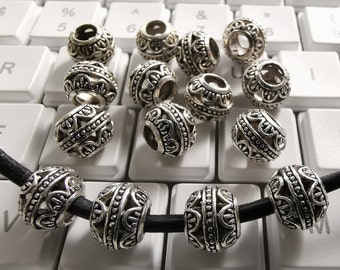 20pcs Antique Silver Large Hole Spacer Beads Metal Spacer - Etsy