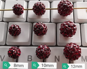 8mm 10mm Red Disco Ball Beads micro Pave Crystalrhinestone - Etsy