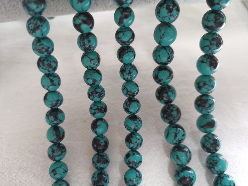 1 Full Strand Smooth Green Howlite Turquoise Beads Gemstone | Etsy