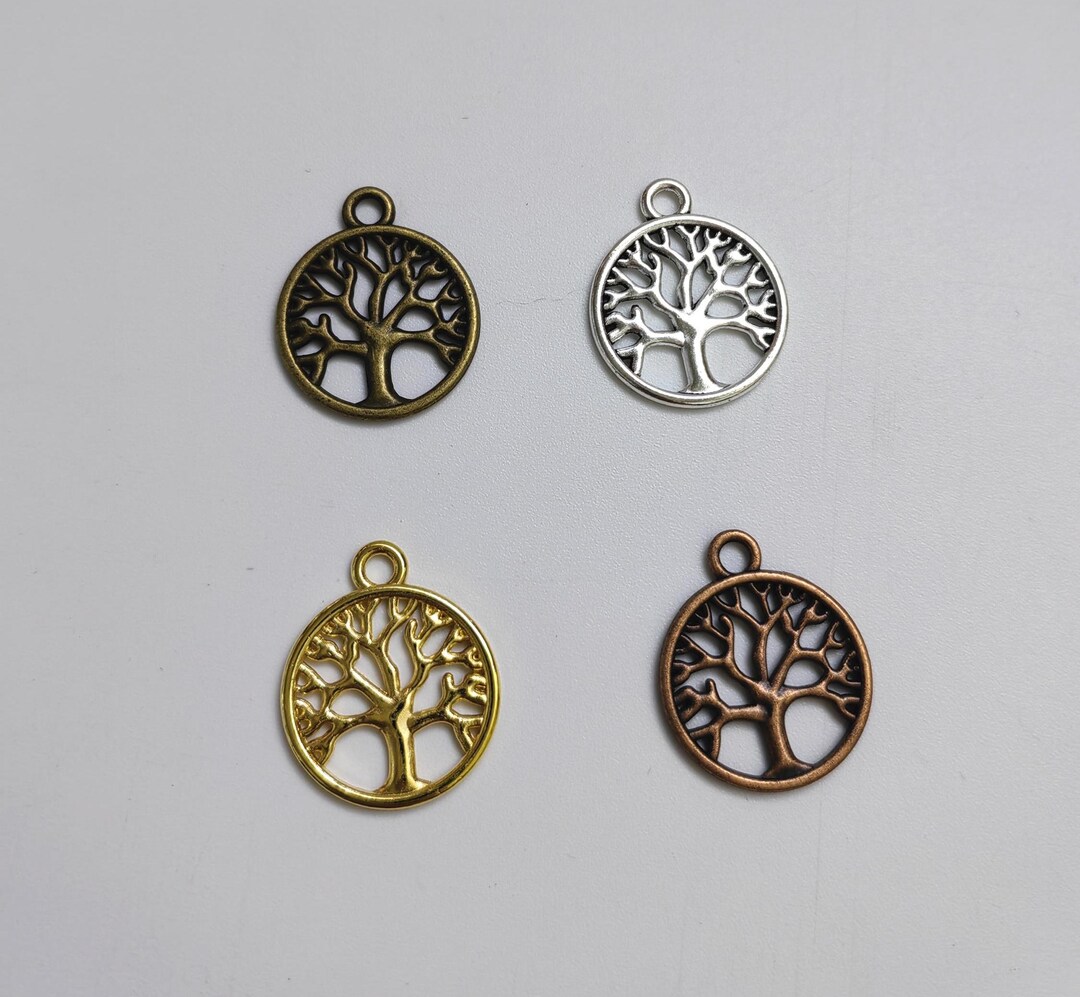 30pcs Double Sided Life Tree Charms, 20x24 Mm Hollow Out Life Tree ...