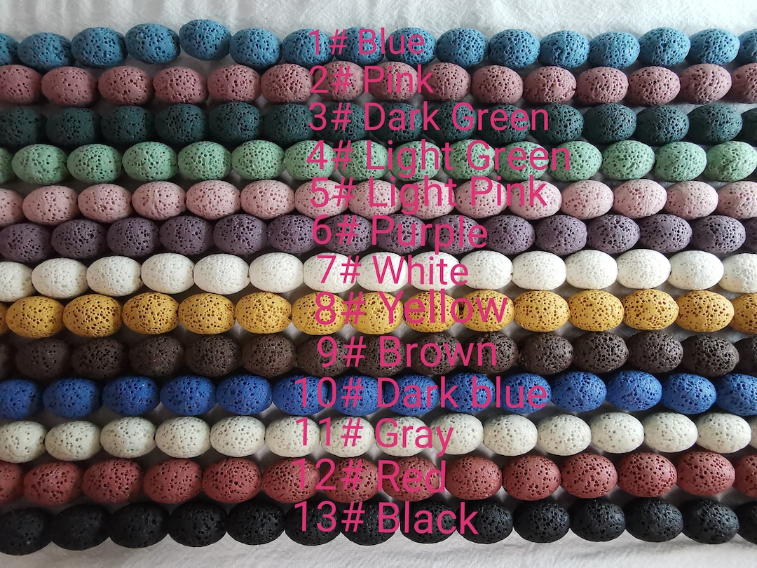 1 Full Strand Oval Shape Lava Beads, Volcano Lava Spacer Beads, Perfume ...