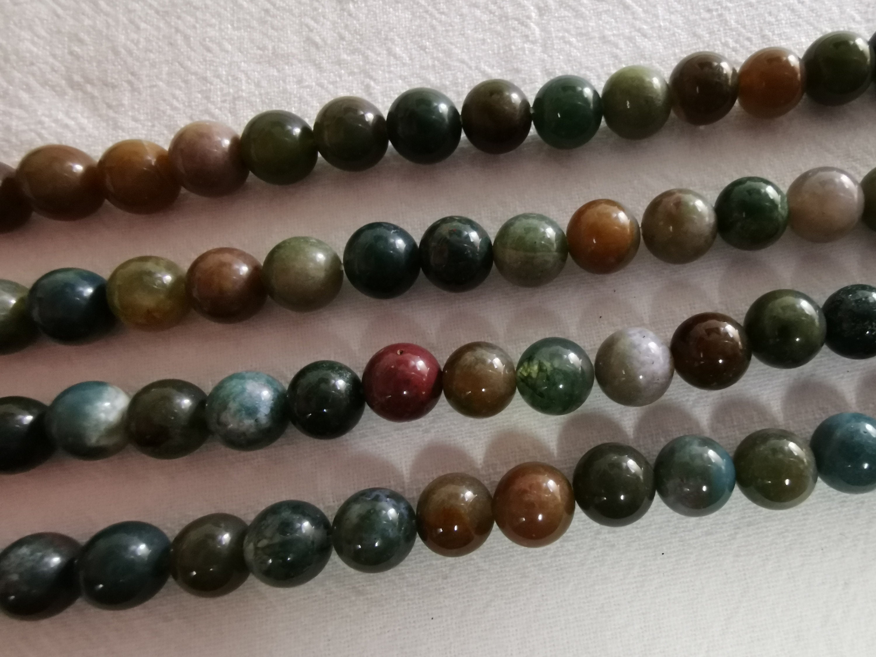 1 Full Strand Smooth Indian Agate Beads Multicolor Agate - Etsy