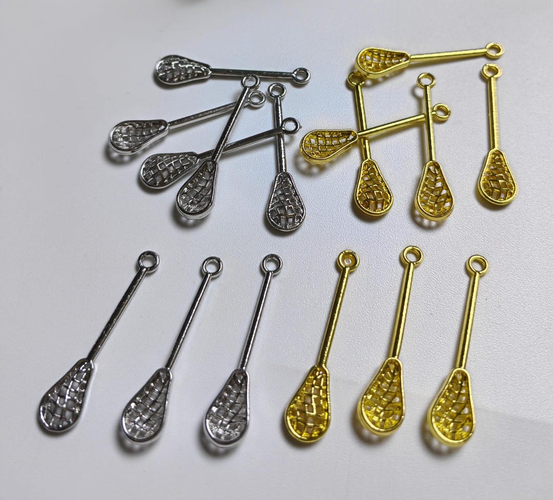 Metal Lacrosse Stick Charms, 7x33 Mm Lacrosse Stick Charms, Gold ...