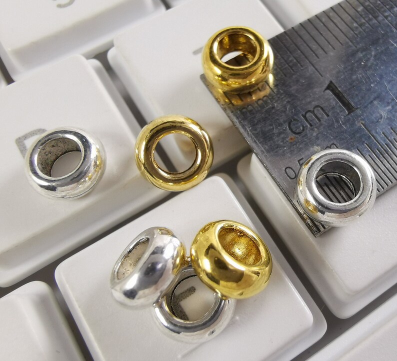 50 Pcs Large Hole Metal Spacer Beads Rondelle Beads Spacer - Etsy