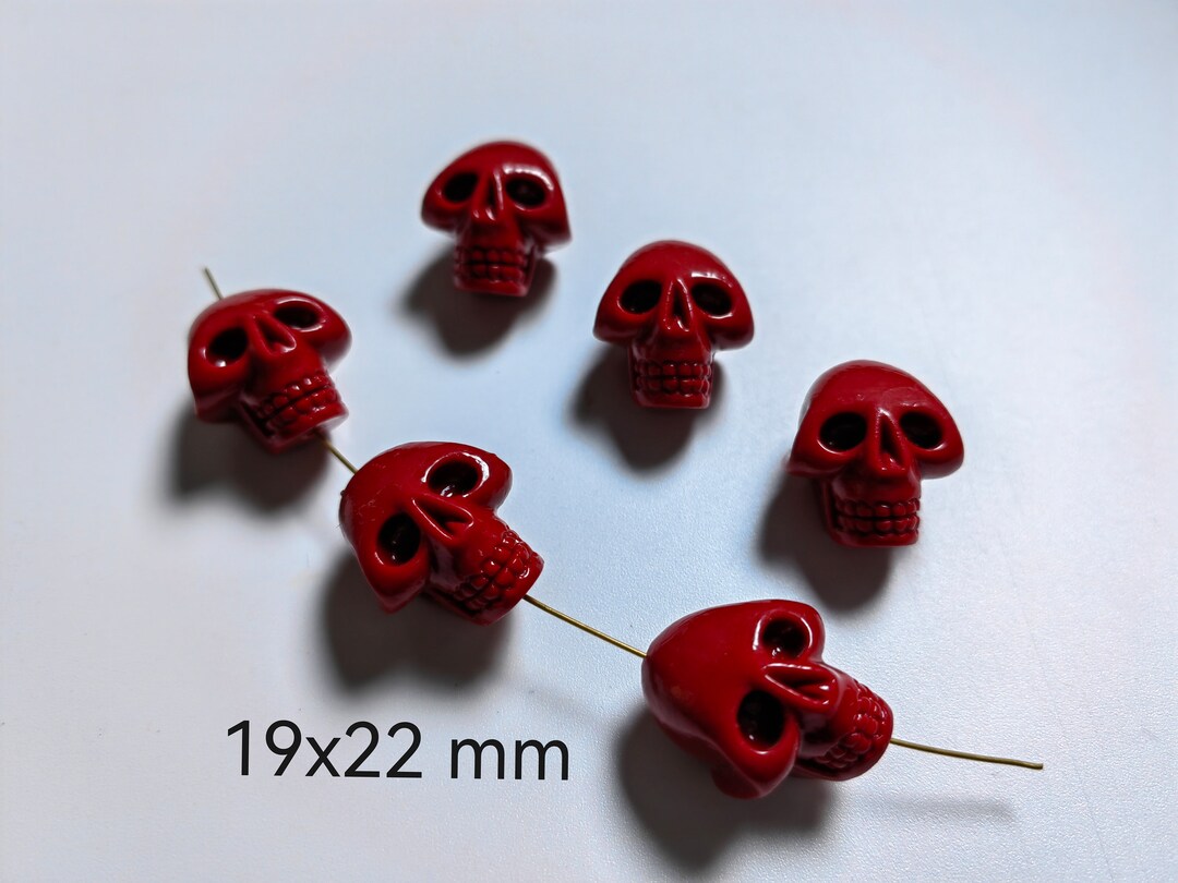 5 or 10pcs Composite Resin Skull Head Beads, 19x22mm Skull Head Beads ...
