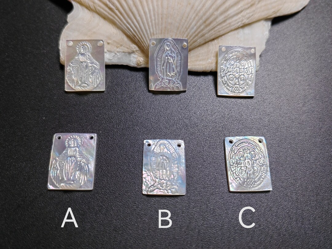 2 30 PCS Mother of Pearl Virgin Mary Cameo Charms, 12x15.5 Mm Carving ...
