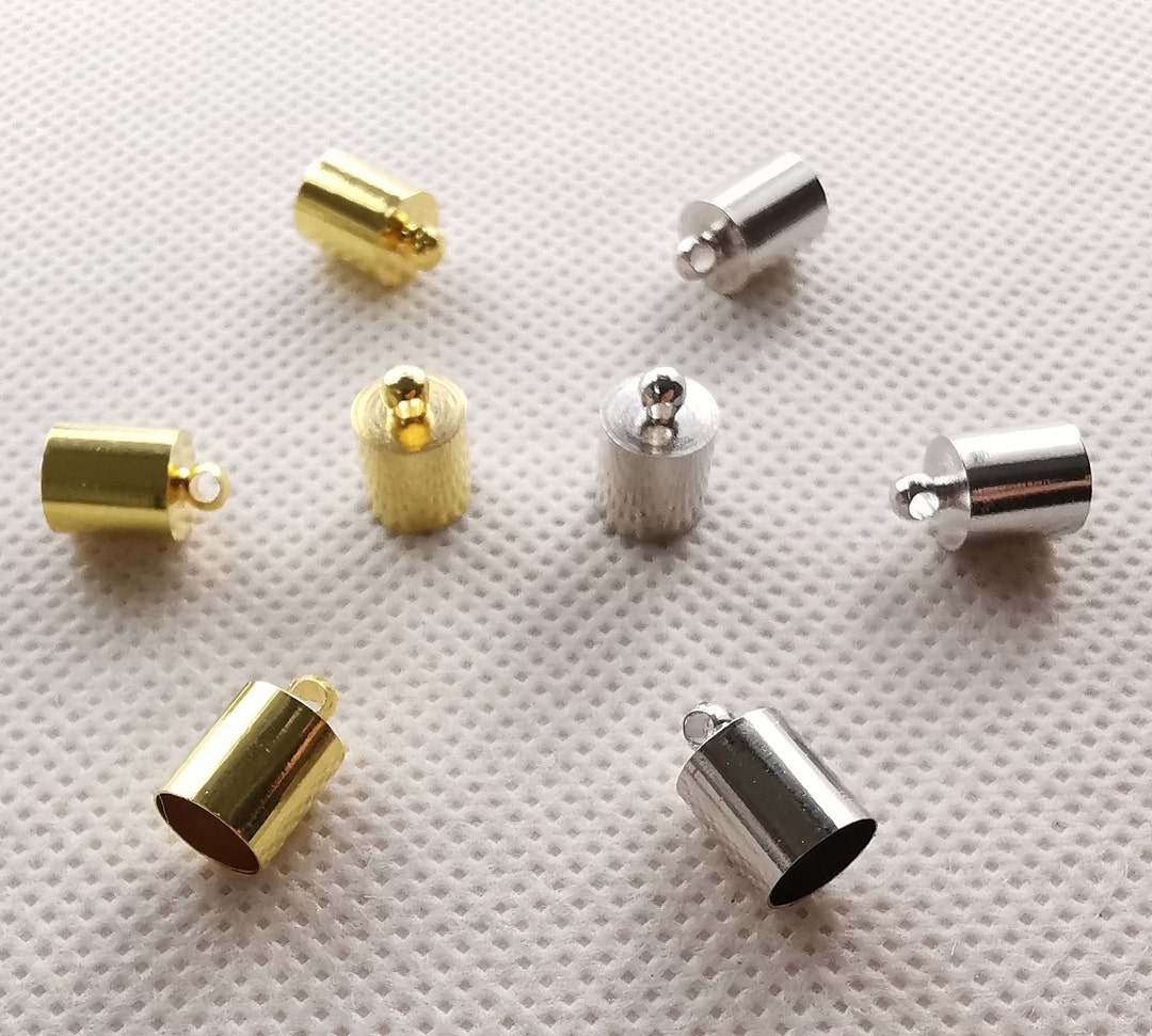 30pcs Metal Leather Ends Clasp , Round Leather Cord Clasp , Fits 6.0mm ...