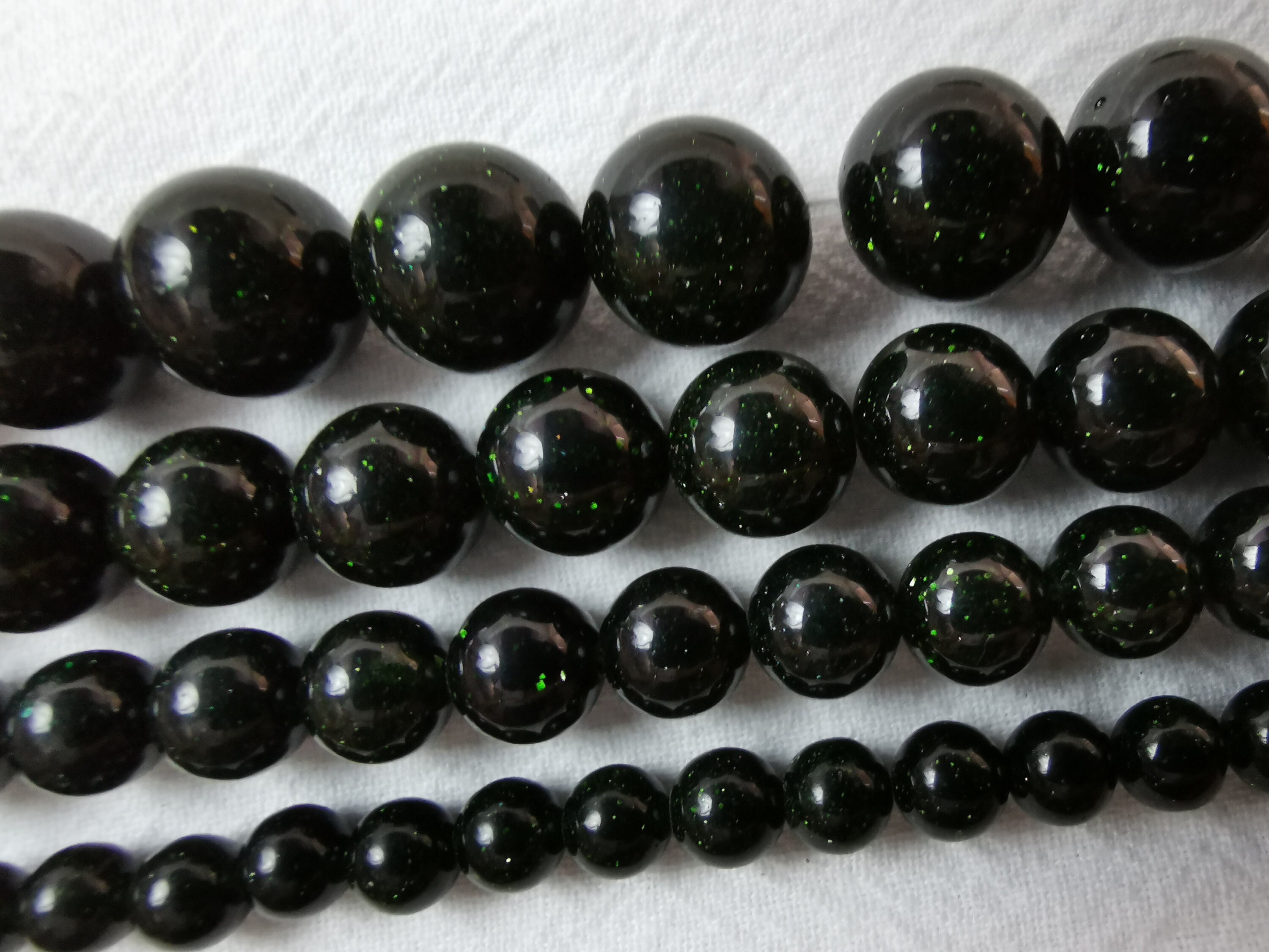 1 Full Strand Smooth Green Goldstone Beads Green Sand Stone - Etsy