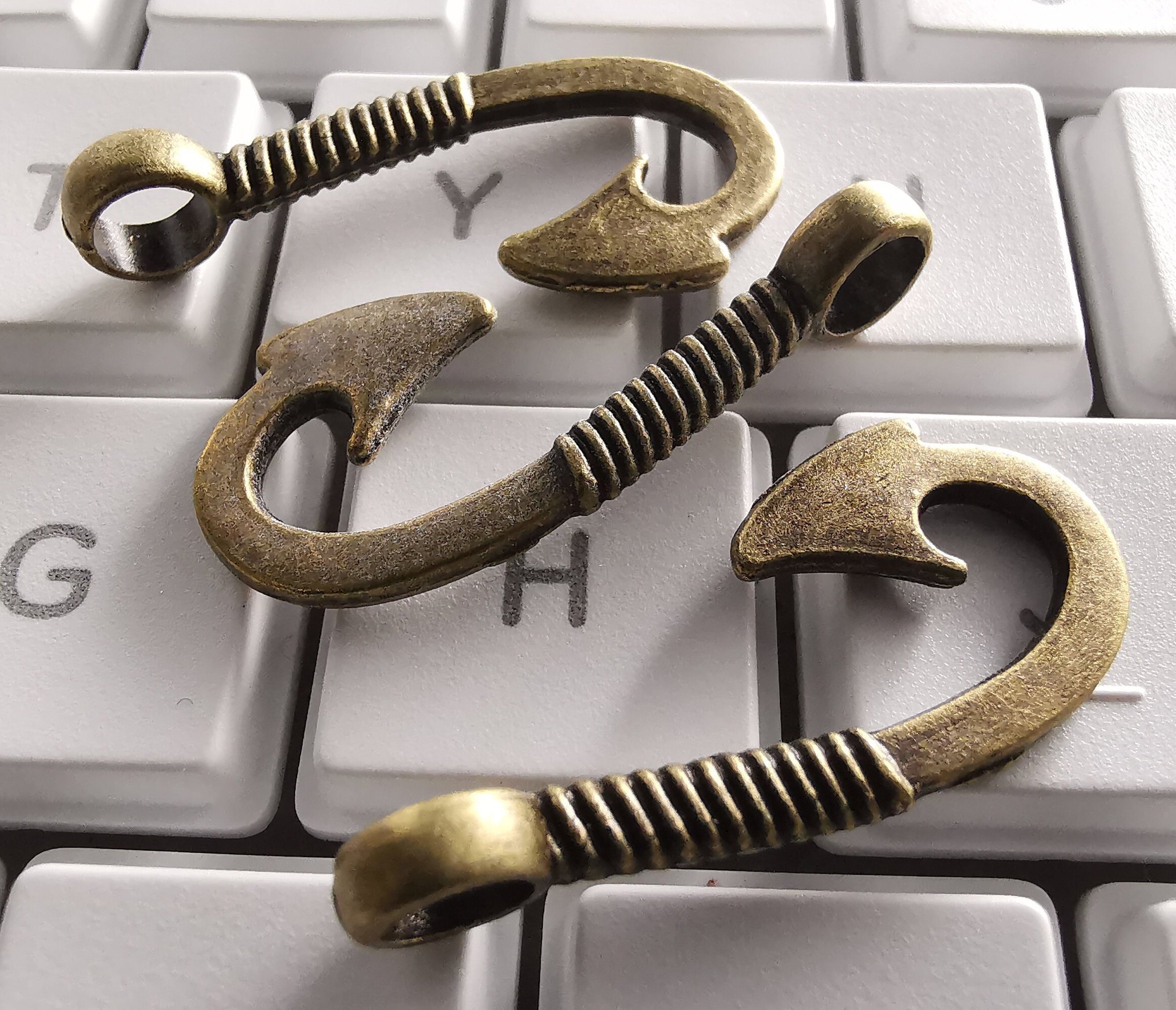 30pcs Fish Hook Charm Pendant Metal Fish Hook Charms | Etsy