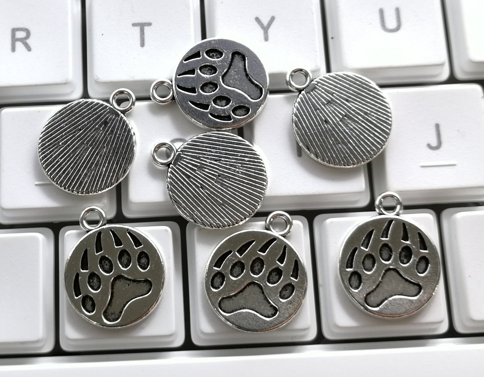 30pcs Antique Silver Paw Print Charms Metal Animal Paw Print | Etsy