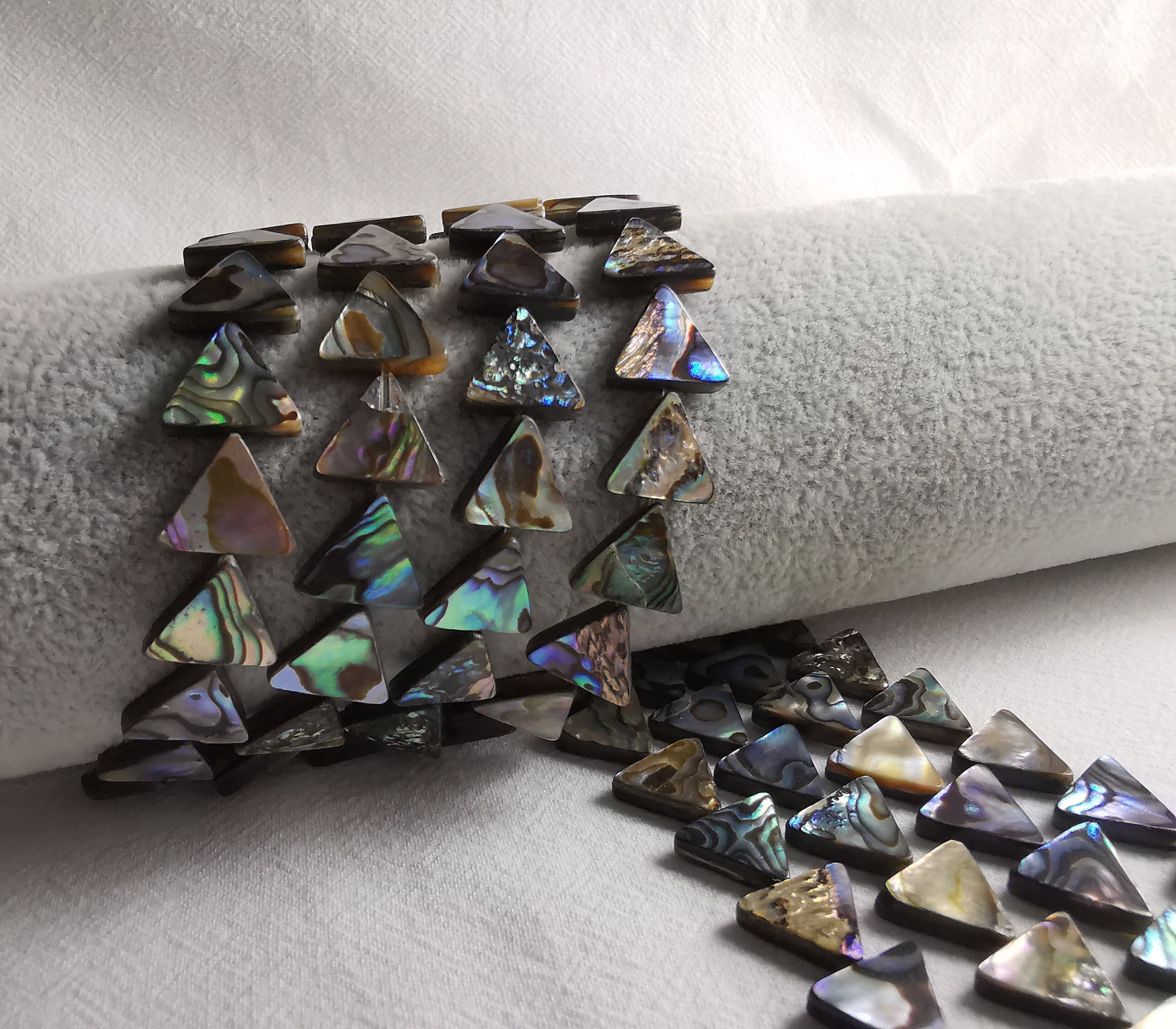 1 Full Strand Abalone Shell Triangle Beads Natural Abalone | Etsy