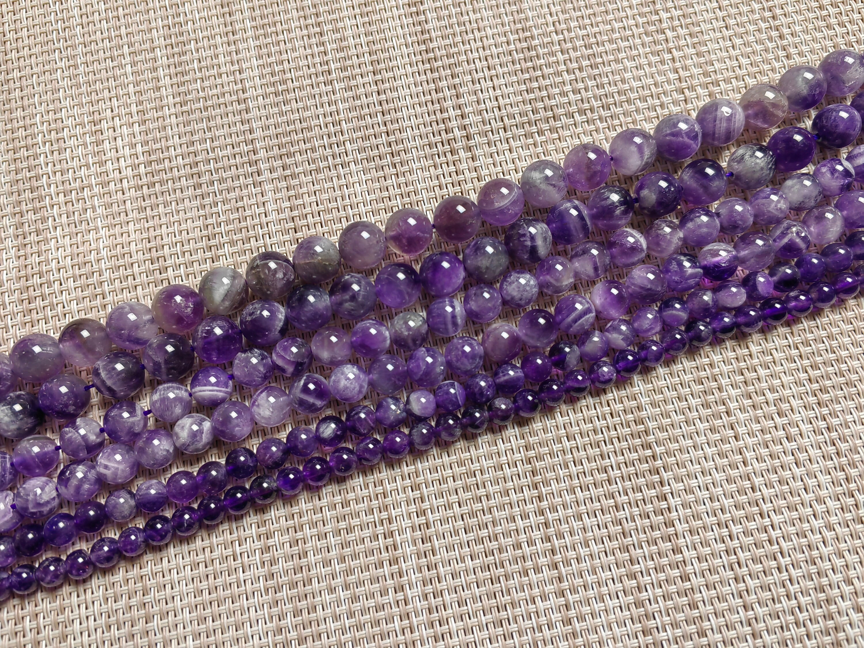 1 Full Strand Smooth Amethyst Beads, Amethyst Gemstone Beads, Smooth ...
